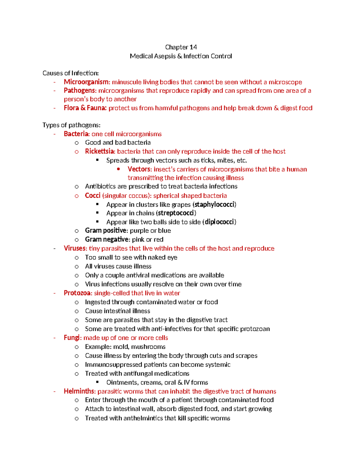 Ch 14 Medical Asepsis & Infection Control: Key Concepts & Practices ...