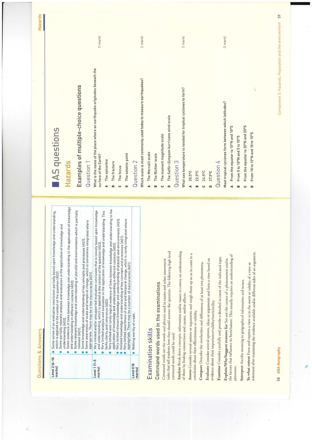 AQA Geography Component 3: Hazards Revision Questions and Answers - Studocu