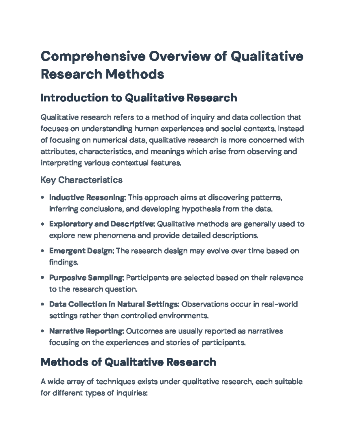 Qualitative Research Methods Overview: Techniques and Applications ...