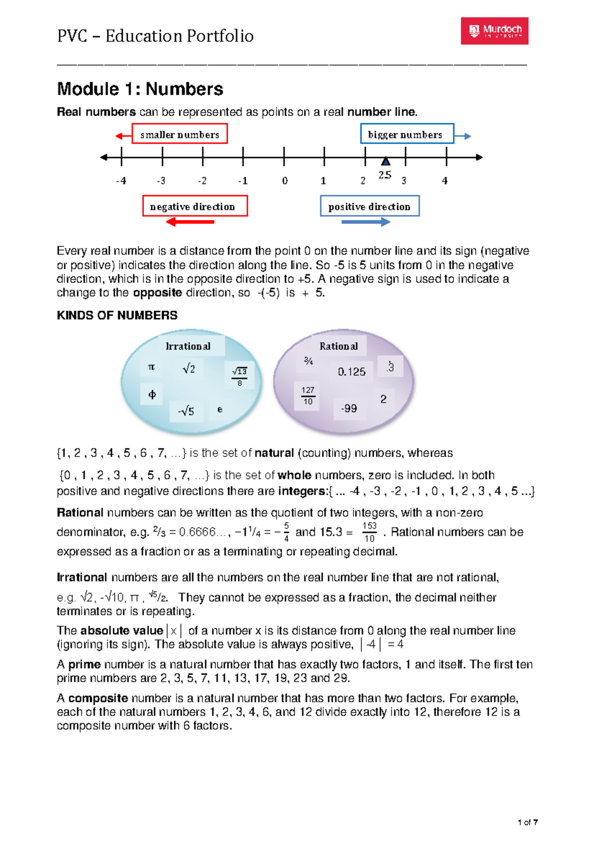 Module 1: Numbers - Key Concepts and Exercises - Studocu