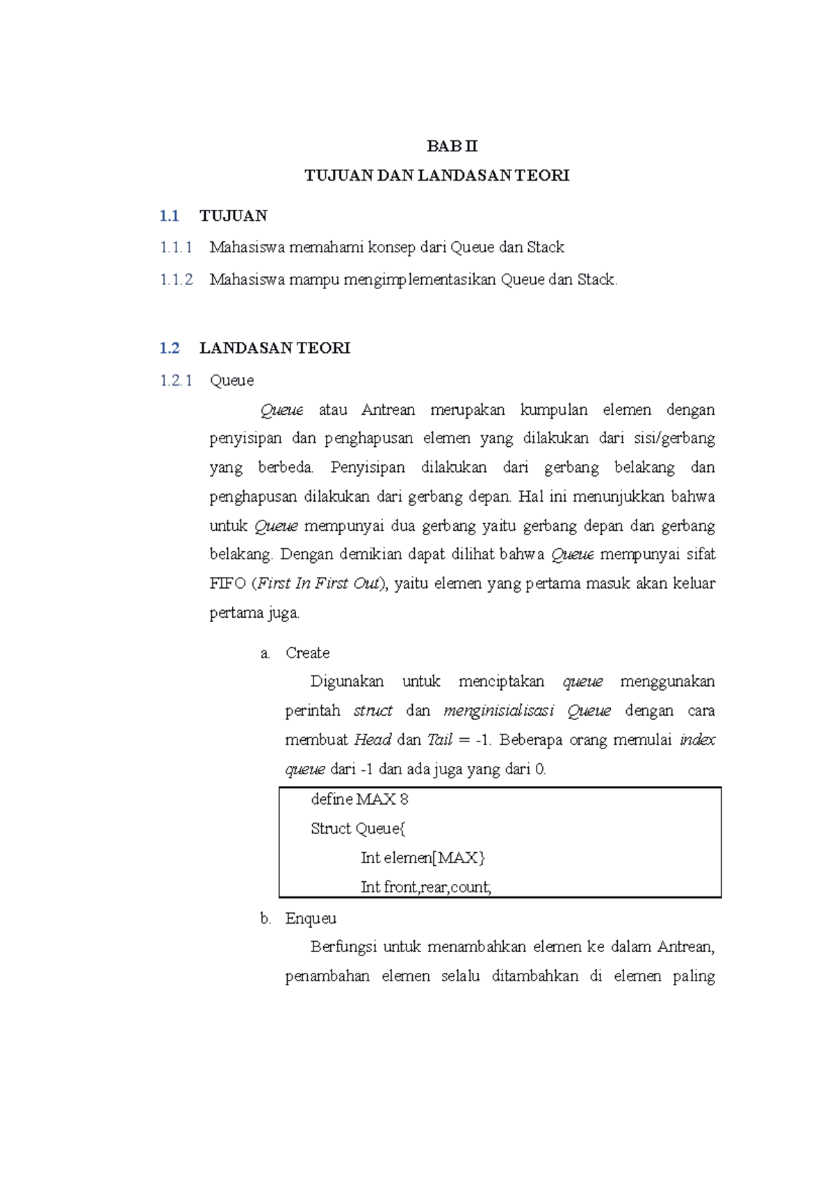 Modul II: Konsep dan Implementasi Queue & Stack dalam Pemrograman - Studocu