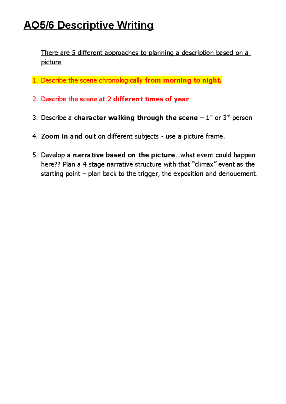 Writing about a pic - beach, climbing, gothic, fairground - AO5/6 ...