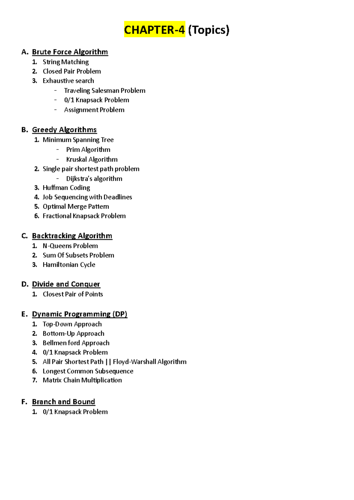 Chapter 4: Heap Sort Notes and Algorithm Topics (CS101) - Studocu