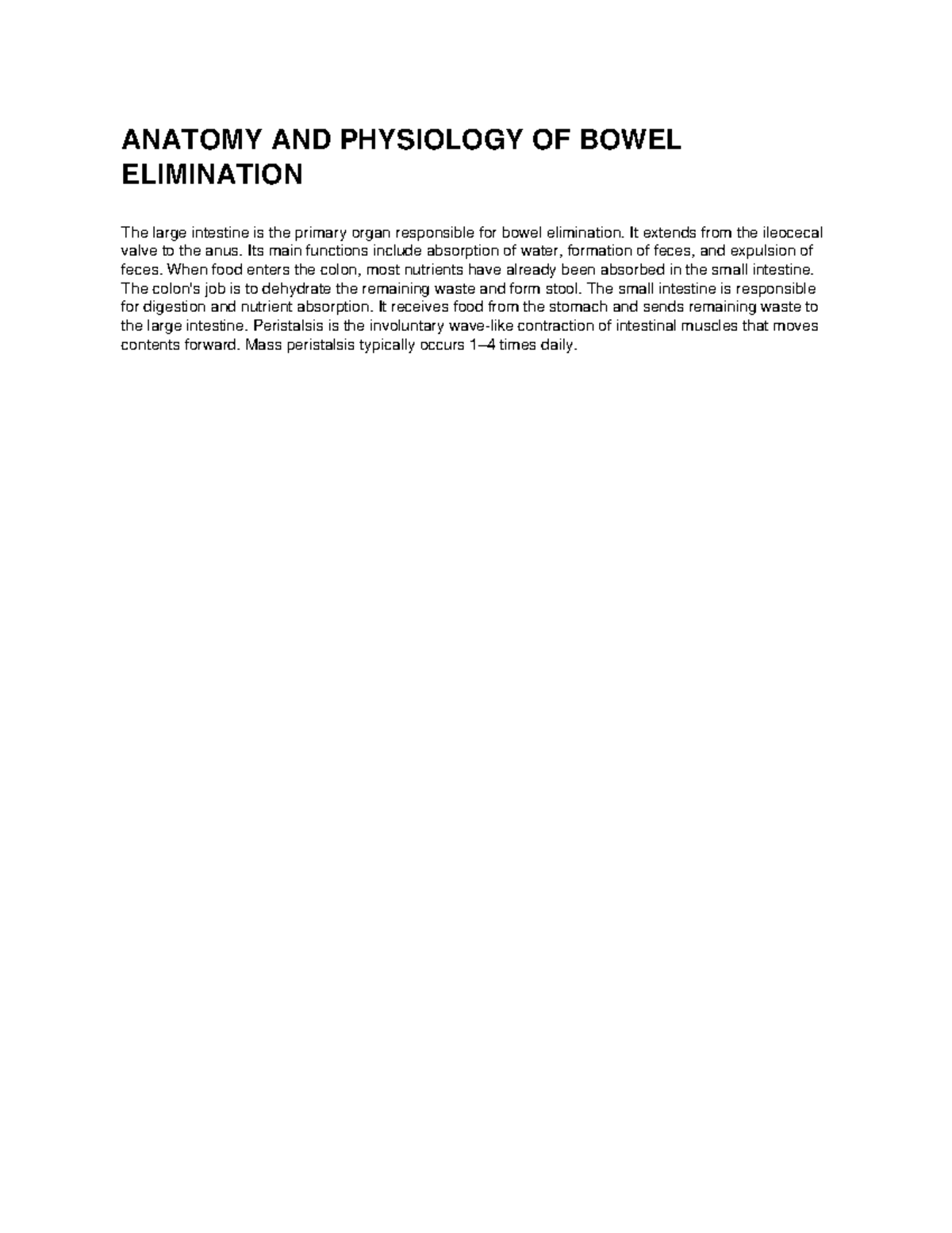 Chapter 39: Bowel Elimination Study Guide (Anatomy & Physiology) - Studocu