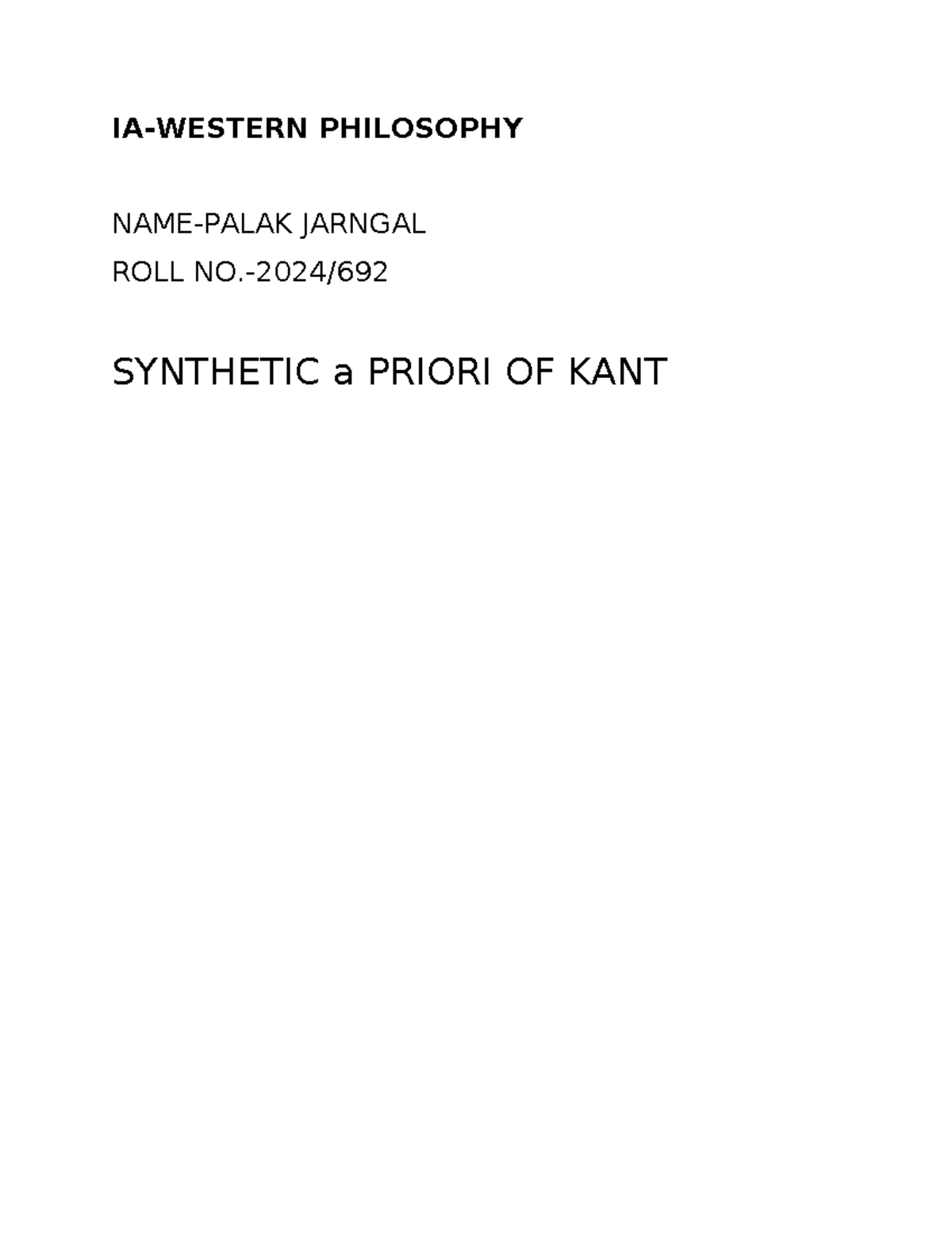 IA - Western Philosophy: Kant's Synthetic A Priori Knowledge Explained ...
