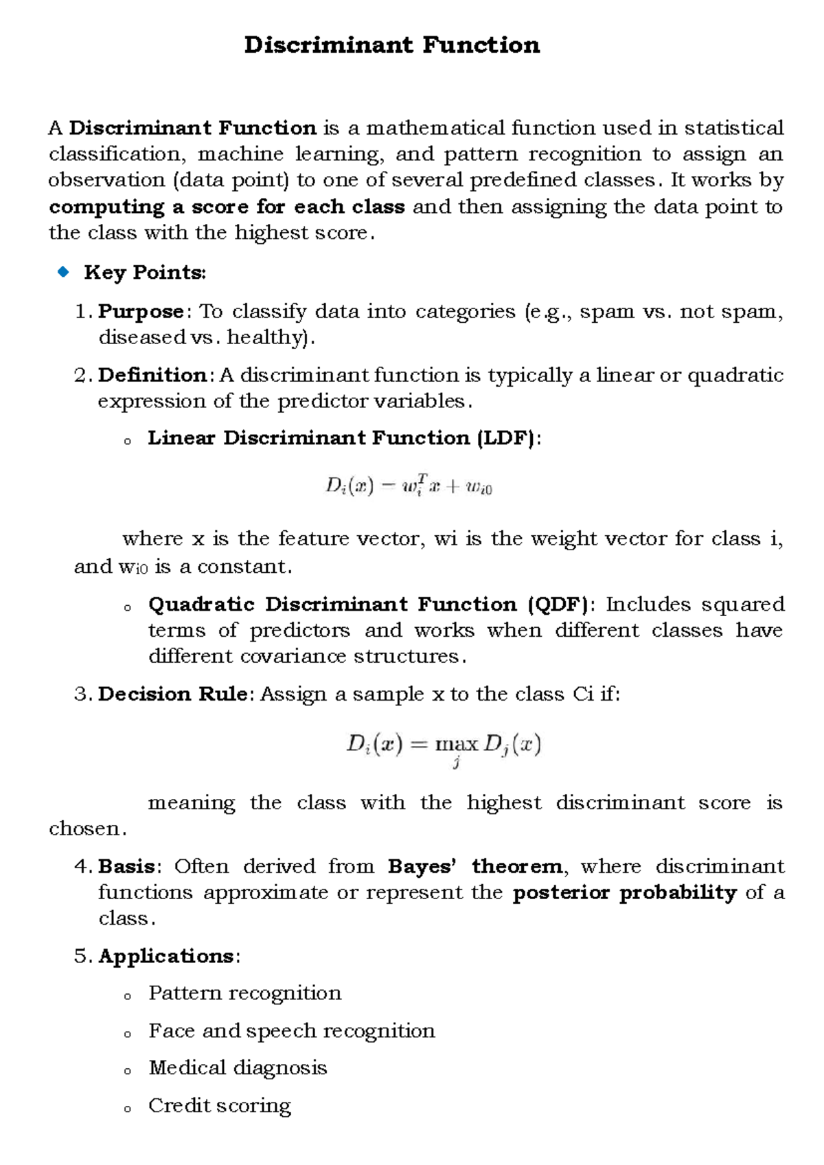 Unit 2 - Discriminant Function Analysis in Statistics - Studocu