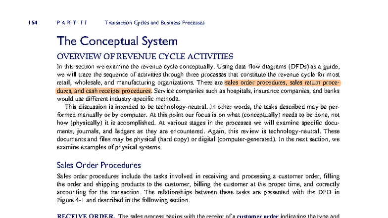 Chapter 4 - Revenue Cycle Activities Overview and Procedures - Studocu