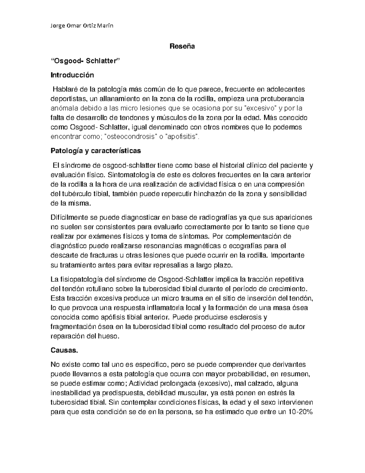 Reseña Osgood-Schlatter: Patología Común en Adolescentes Deportistas ...