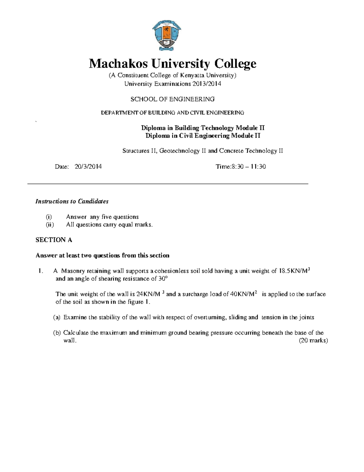 Structures II, Geotechnology II & Concrete Tech II Exam Notes - Studocu