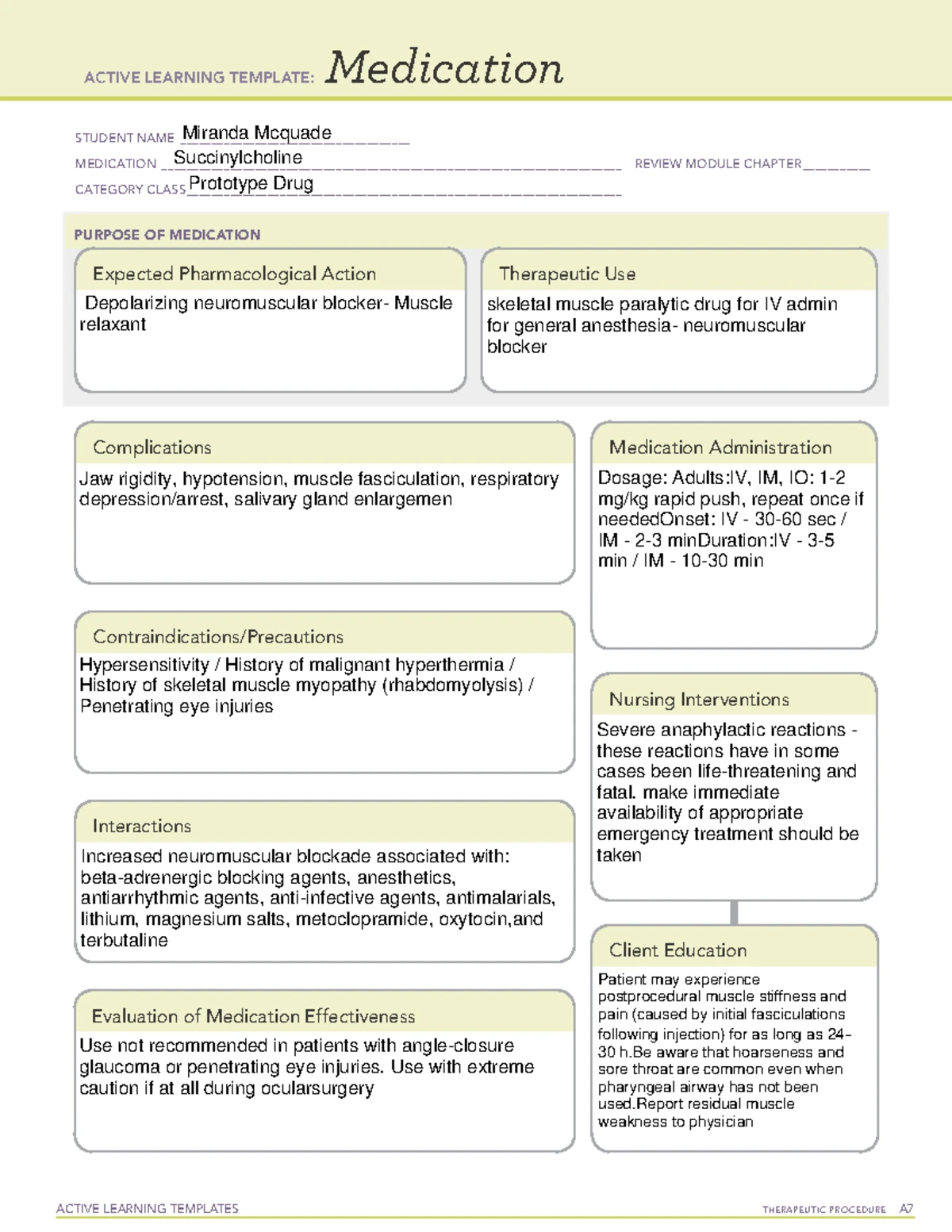 ATI Meds Template: Active Learning for Therapeutic Procedures - Studocu