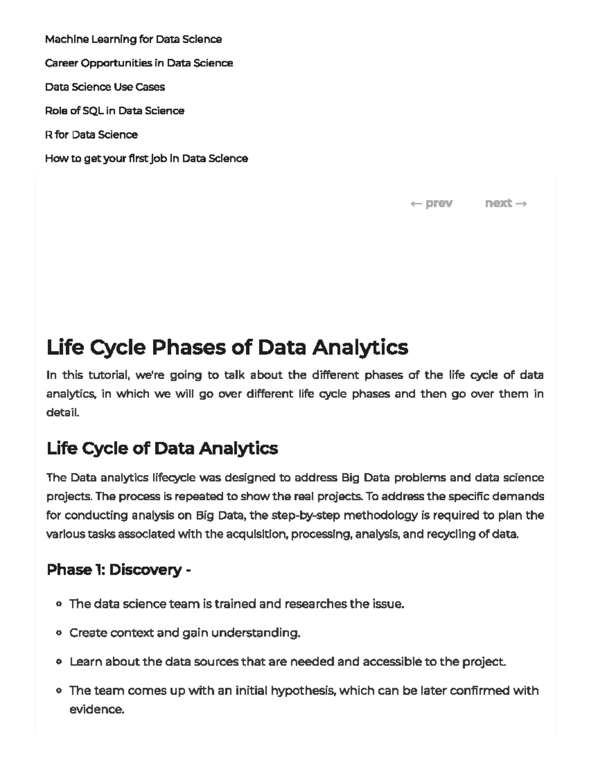 DA life cycle - Machine Learning for Data Science Career Opportunities ...