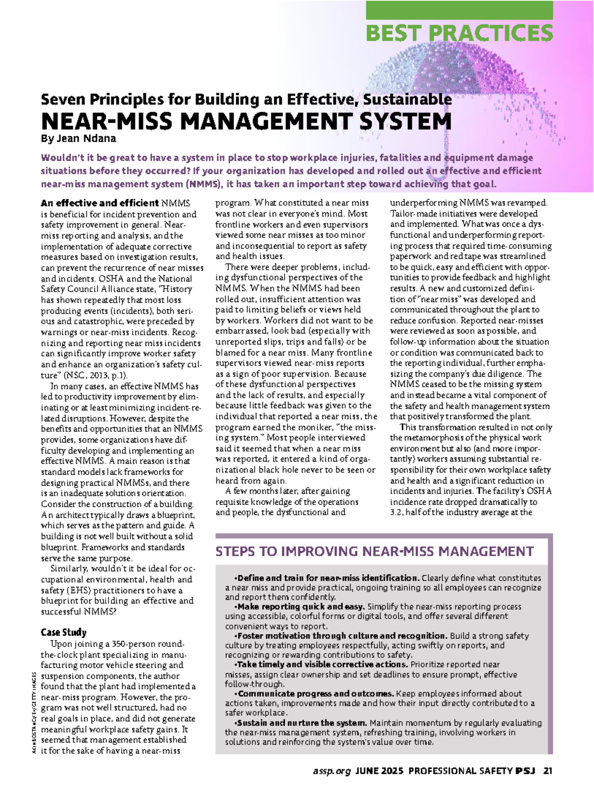 Effective NMMS: Seven Principles for Safety Improvement and Management ...