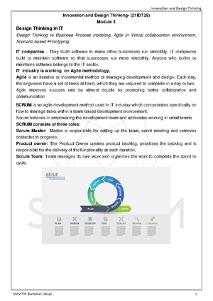 IDT-Course material- Module-1 - Innovation and Design Thinking- (21IDT29) Module 1 Understanding ...