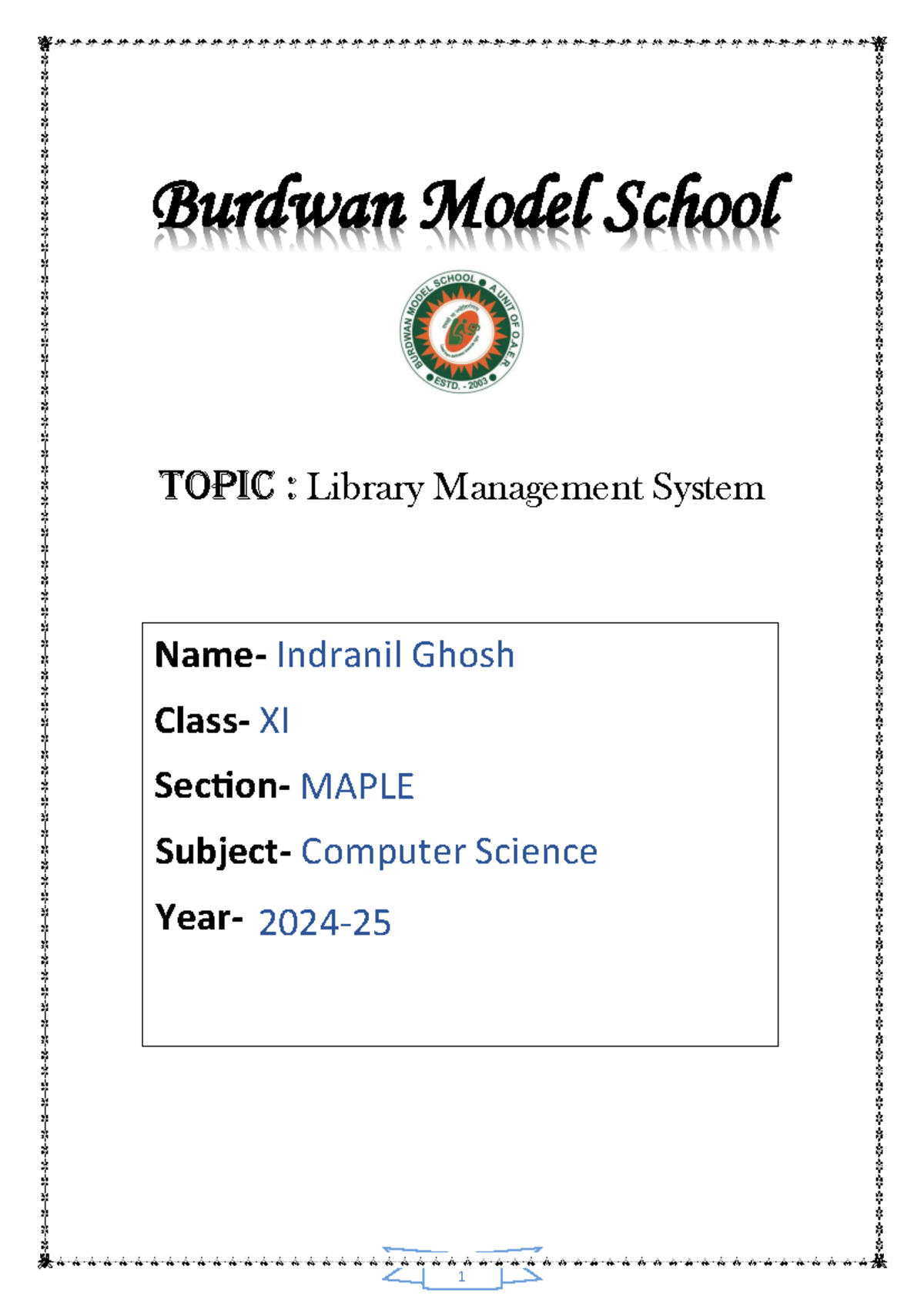 CS XI MAPLE Final Project: Library Management System in Python - Studocu