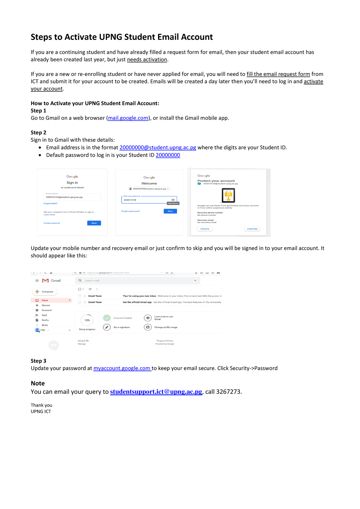 Activating Your UPNG Student Email Account: A Step-by-Step Guide - Studocu