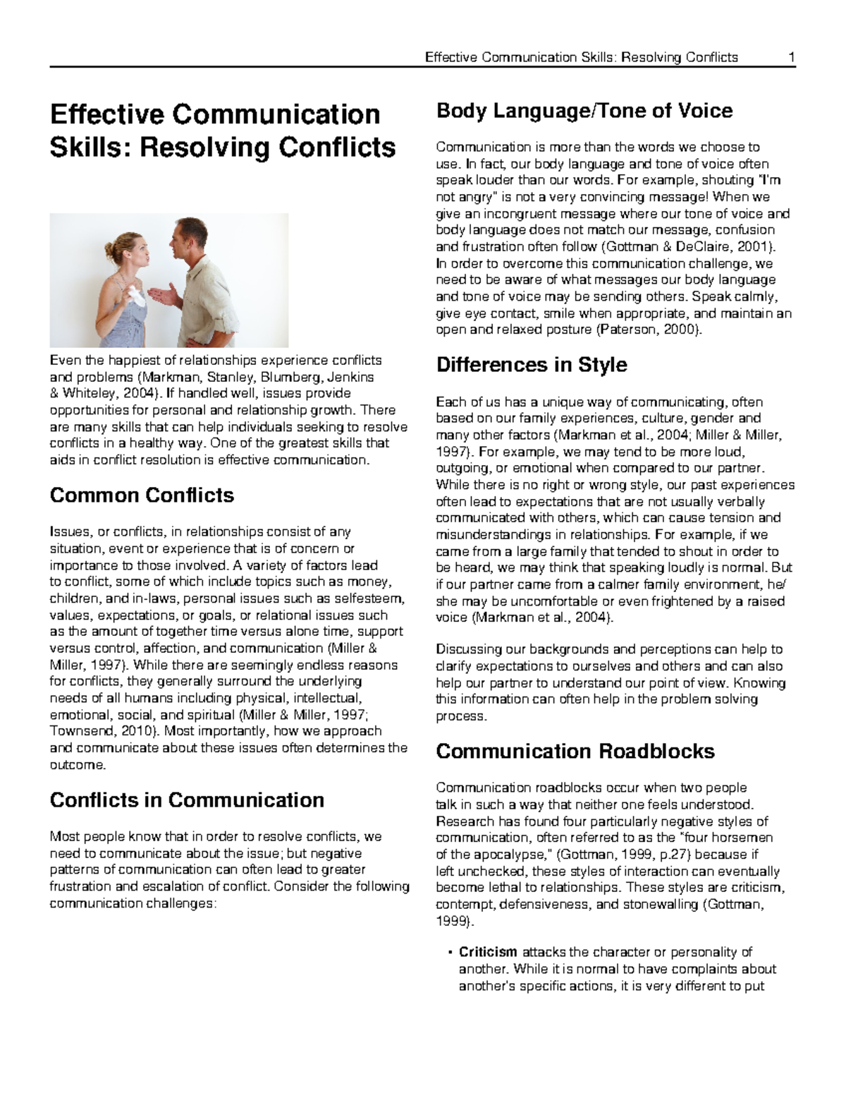 Effective communication skills resolving conflicts - If handled well ...
