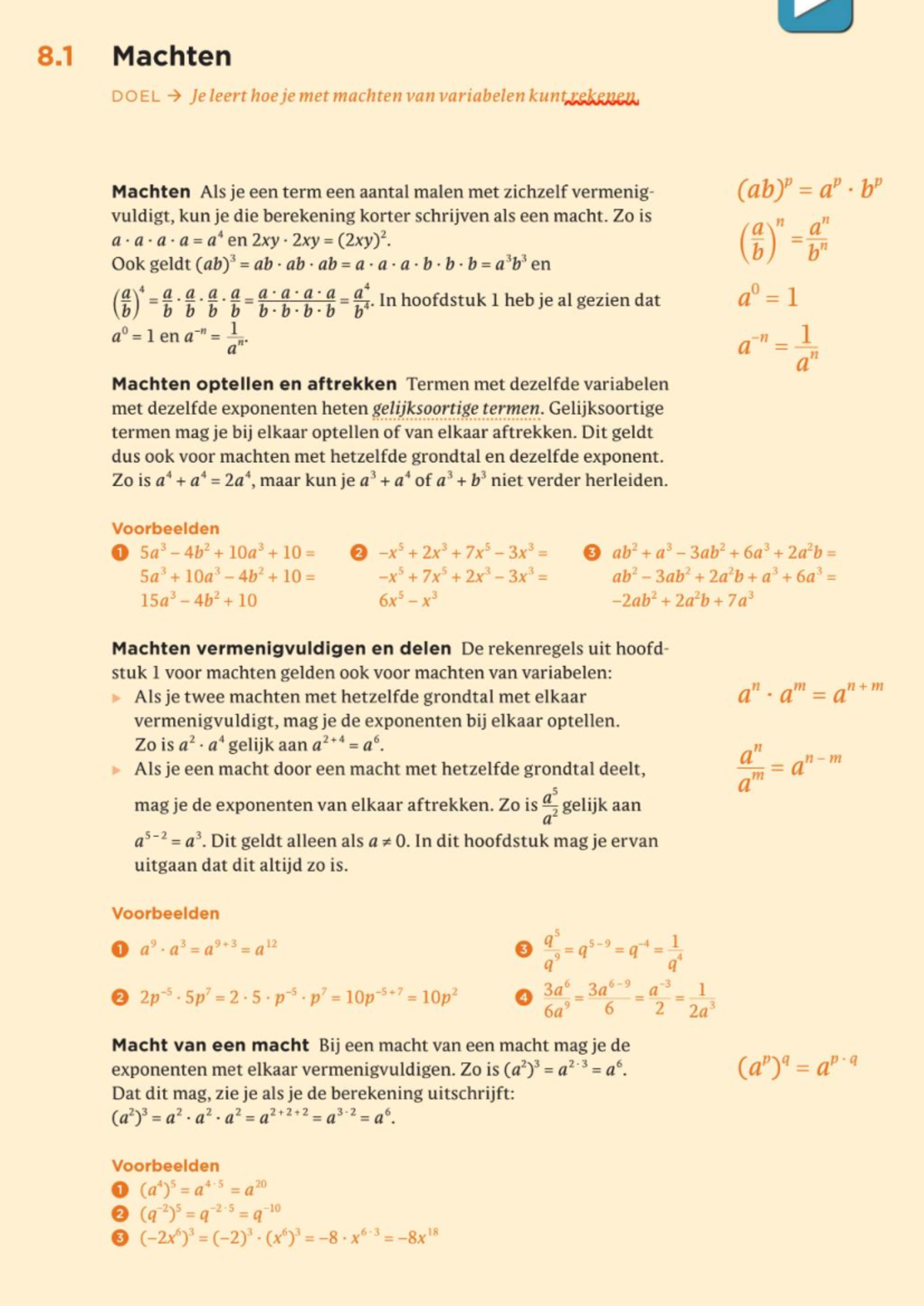 H8 Algebra - Wiskunde Opdrachten Machten en Wortels oefeningen ...