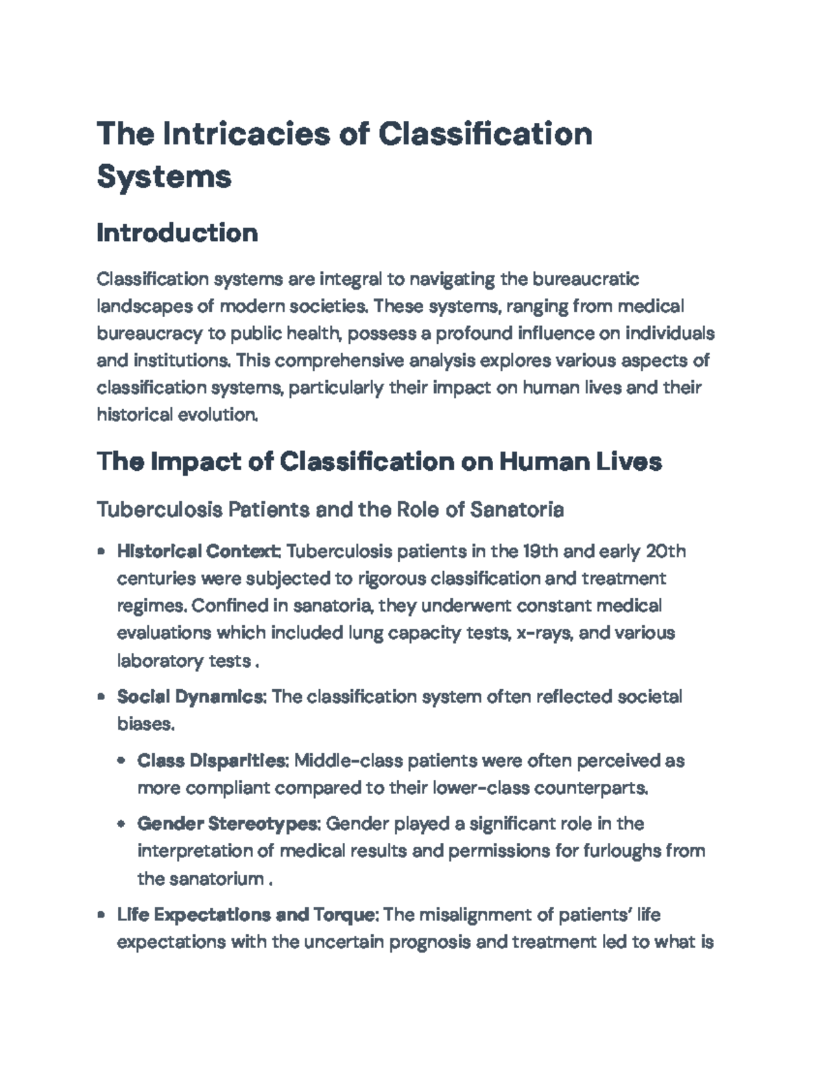The Historical Impact of Classification Systems on Society and Health ...