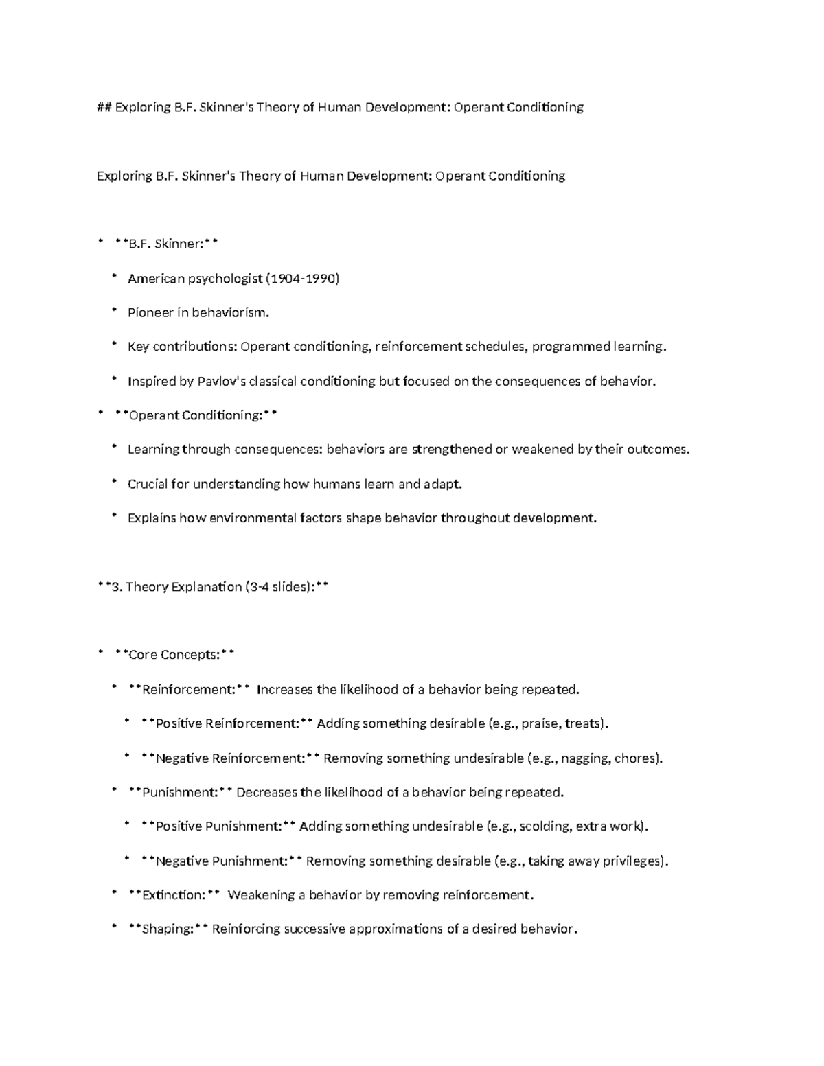 B.F. Skinner's Theory of Human Development: Operant Conditioning ...