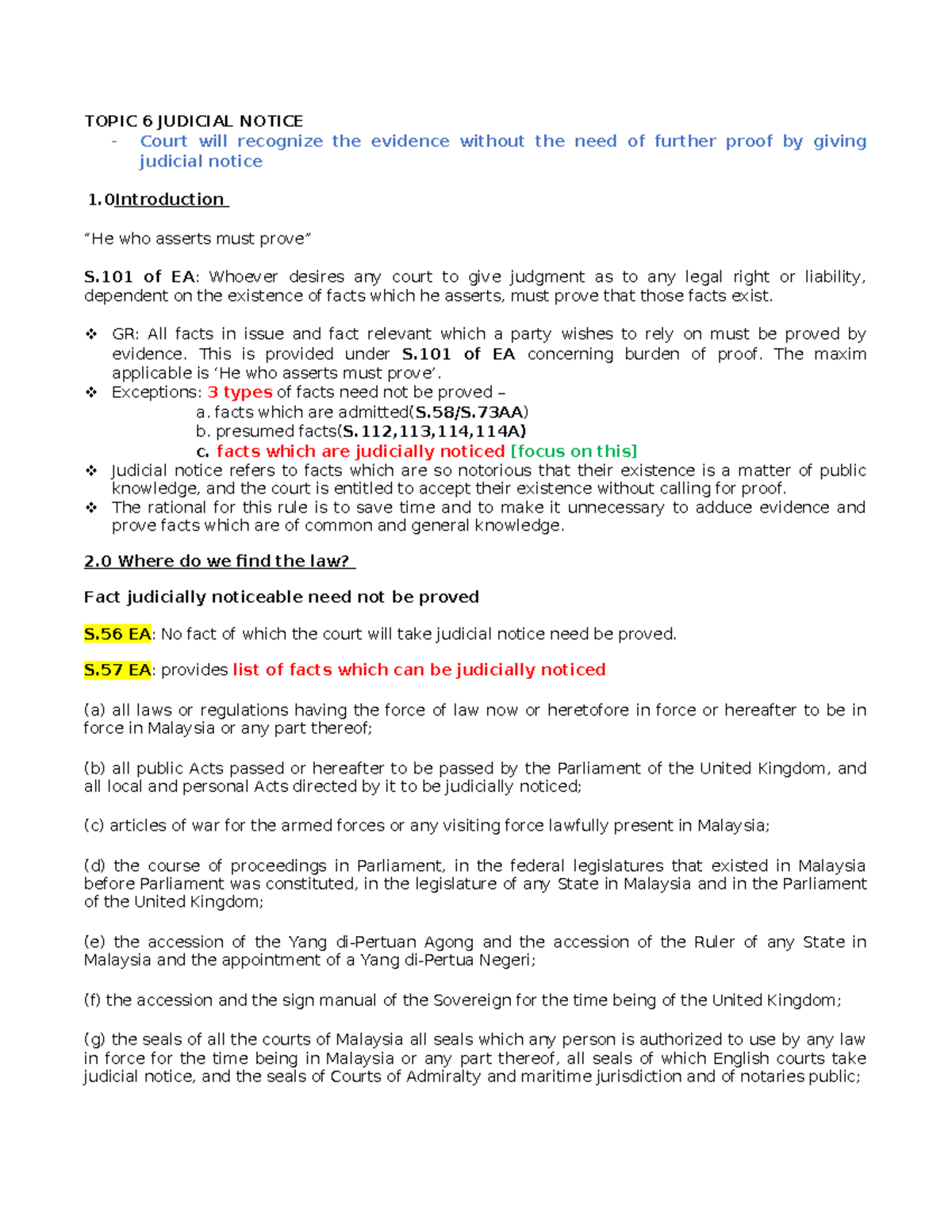 C6 Judicial Notice: Understanding the Burden of Proof and Exceptions ...