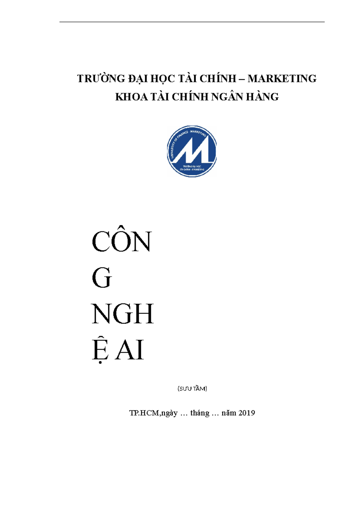 12333333 - TRƯỜNG ĐẠI HỌC TÀI CHÍNH – MARKETING KHOA TÀI CHÍNH NGÂN ...