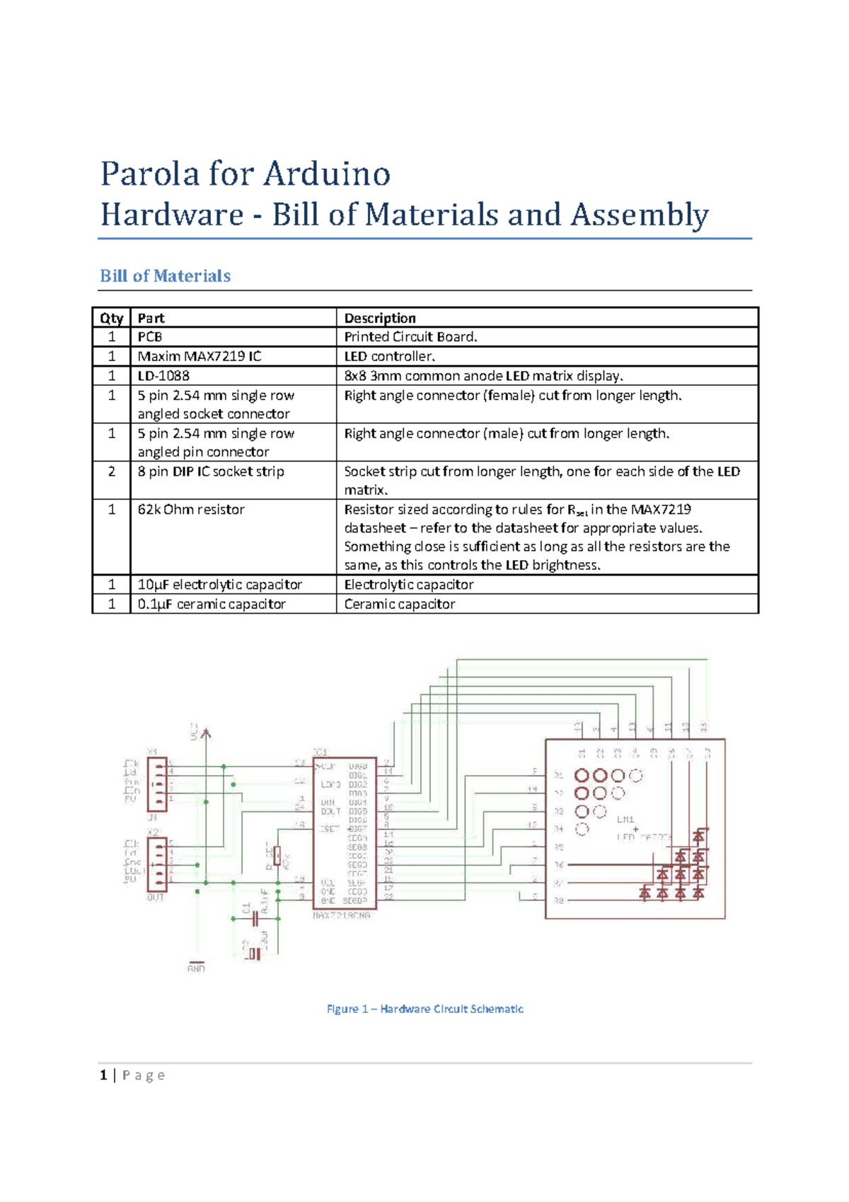 Parola for Arduino: PCB Hardware BOM & Assembly Guide - Studocu