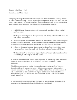 Exercise 19 Patrts 1,2, and 3 - Exercise 19 Problems—Part I Name: Brandon WhitakerRoss The ...