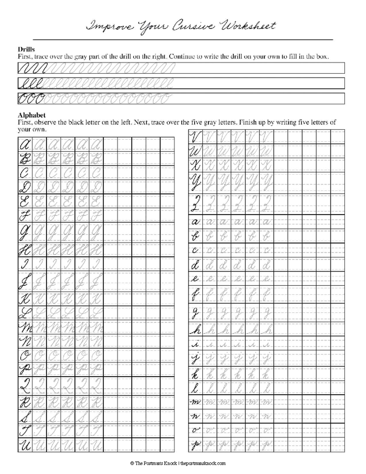 TPK Cursive Worksheet: Improve Your Cursive Writing Drills - Studocu