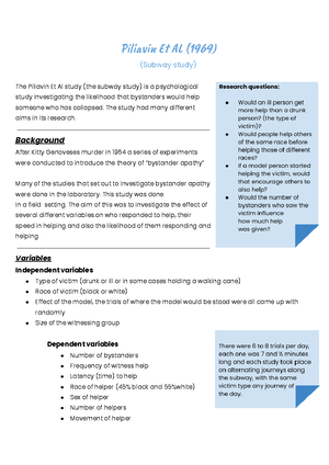 Levine et al study summary - Levine Aim To examine the tendency of ...
