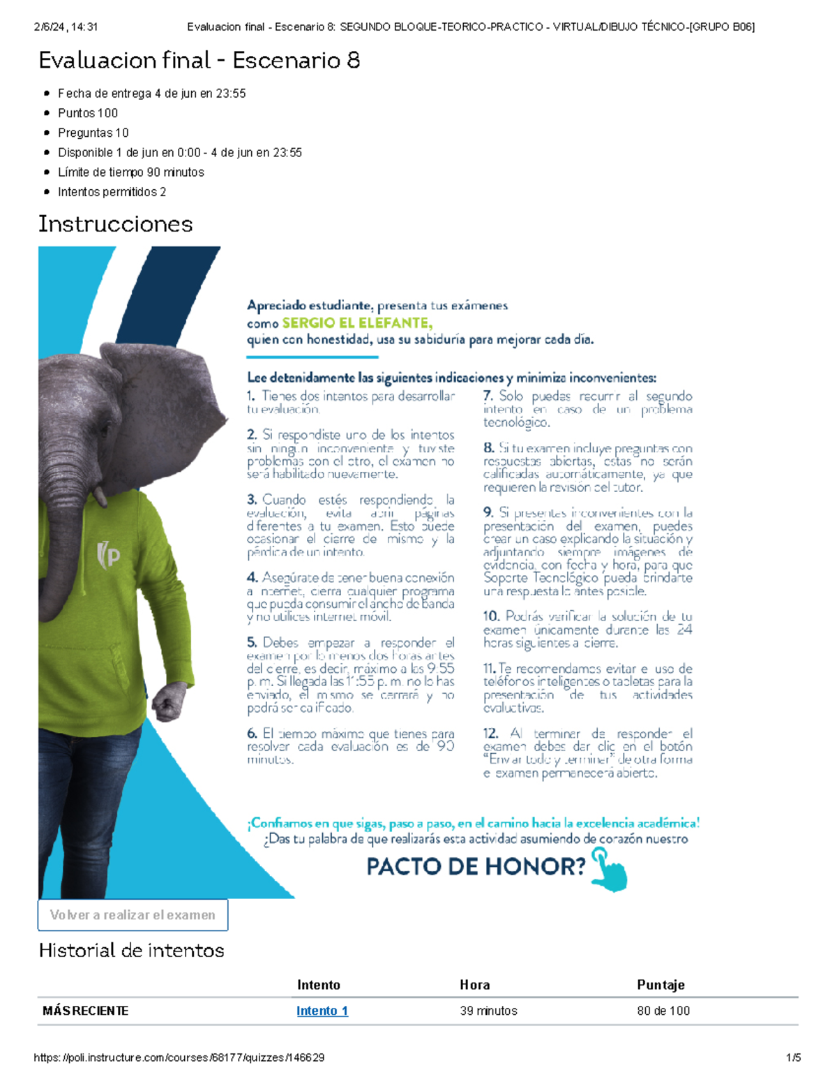 Evaluación Final Dibujo Técnico - Escenario 8 Primer Intento [Grupo B06 ...