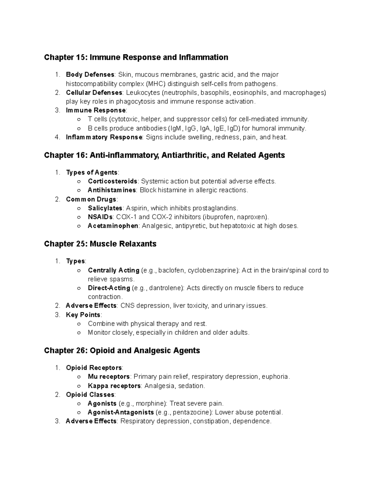 Week 7 study guide - Chapter 15: Immune Response and Inflammation Body ...
