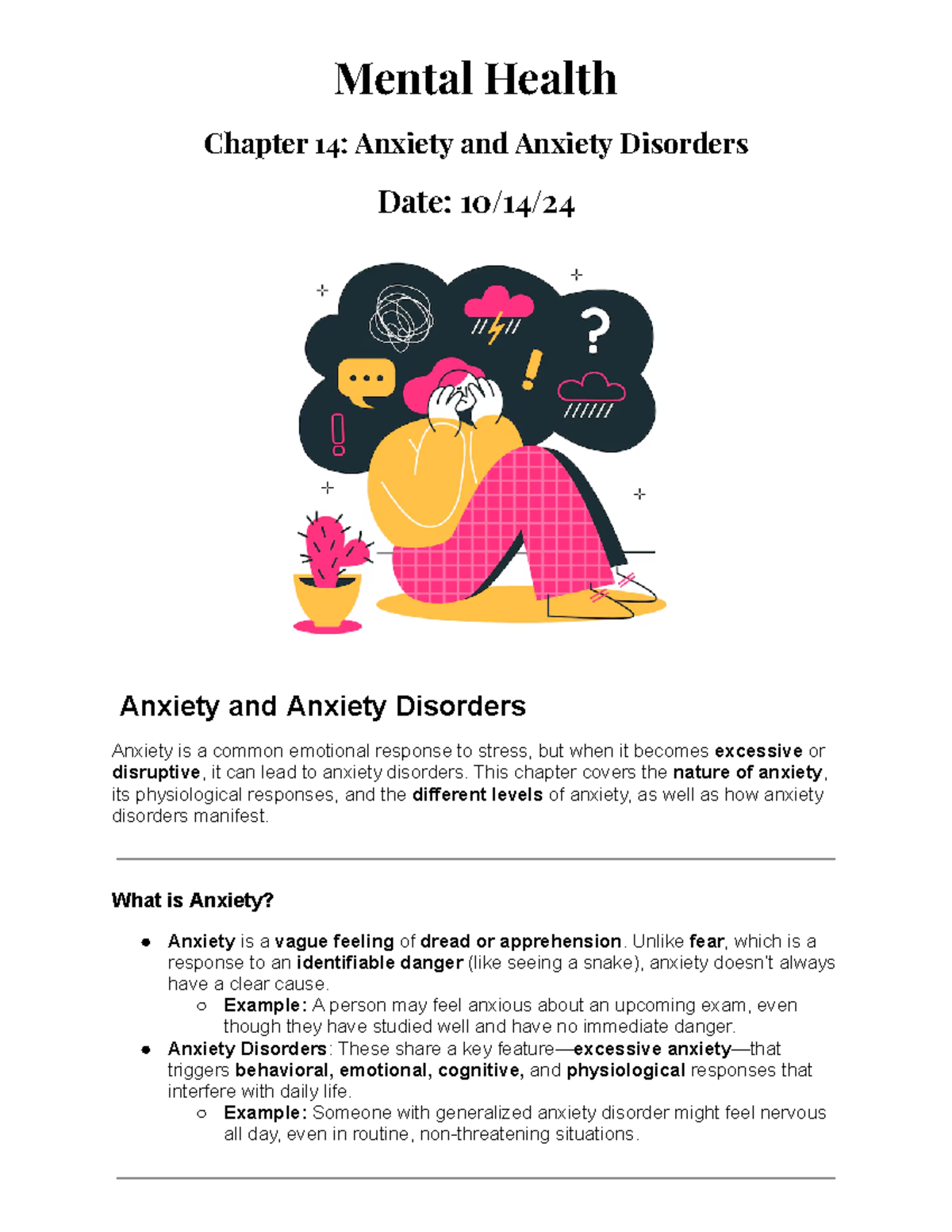 Final Exam Notes on Mental Health: Managing Stress & Anxiety - Mental ...