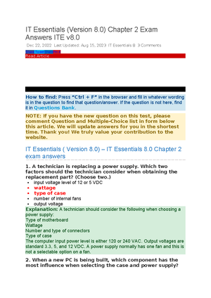 IT Essentials ch 1-9 exam - Home / IT Essentials v8. / IT Essentials v8 ...