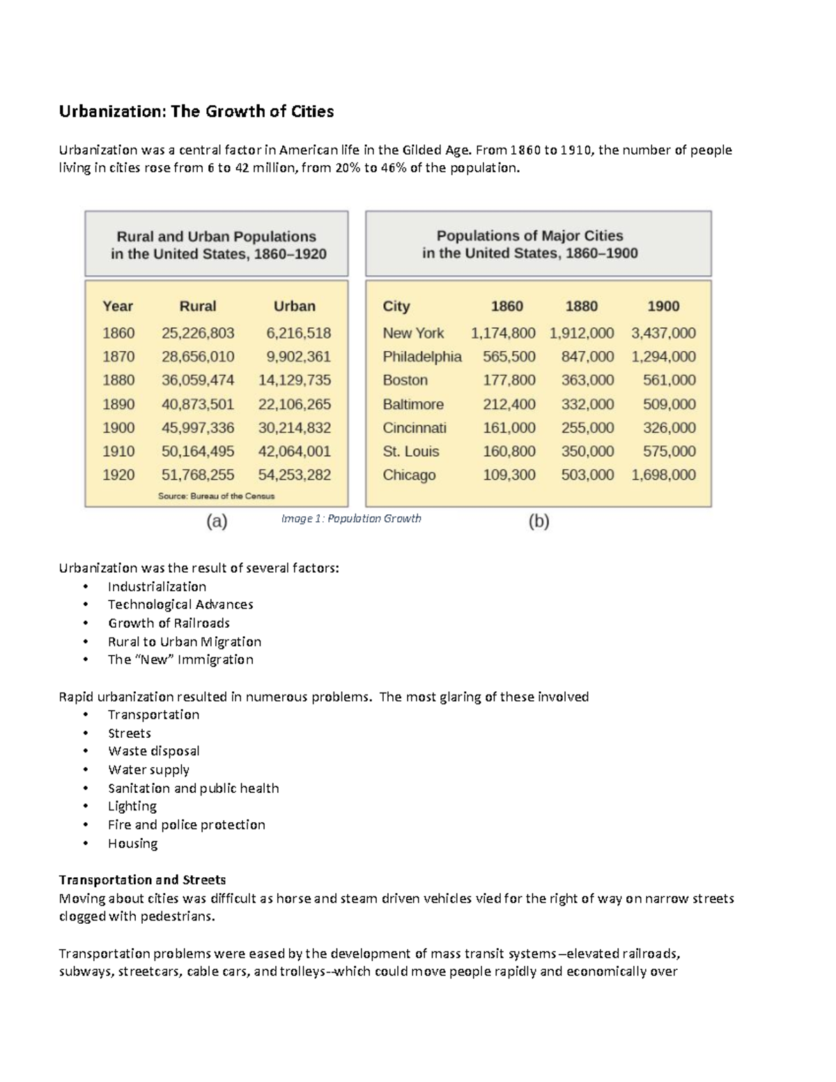 Ch19 Lecture Notes: Urbanization and City Growth in the Gilded Age ...