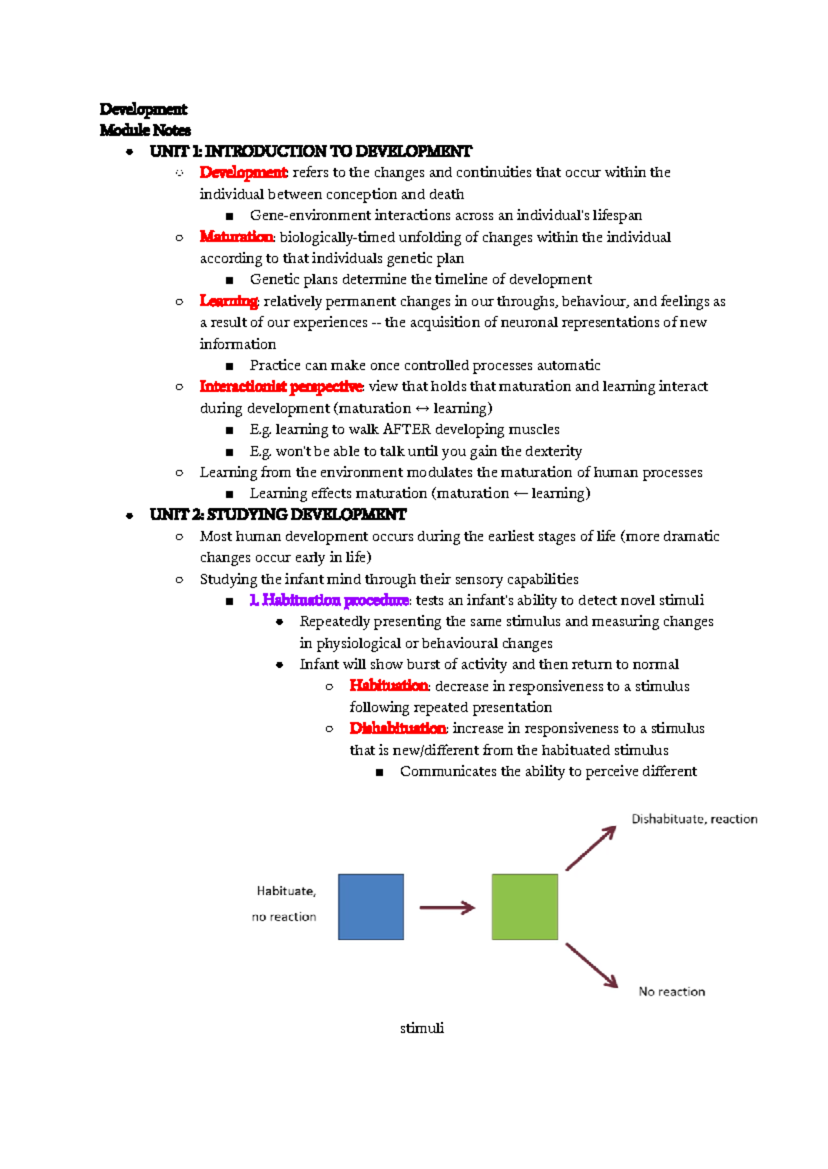 PSYCH 1XX3 - Development Notes - Development Module Notes UNIT 1 ...