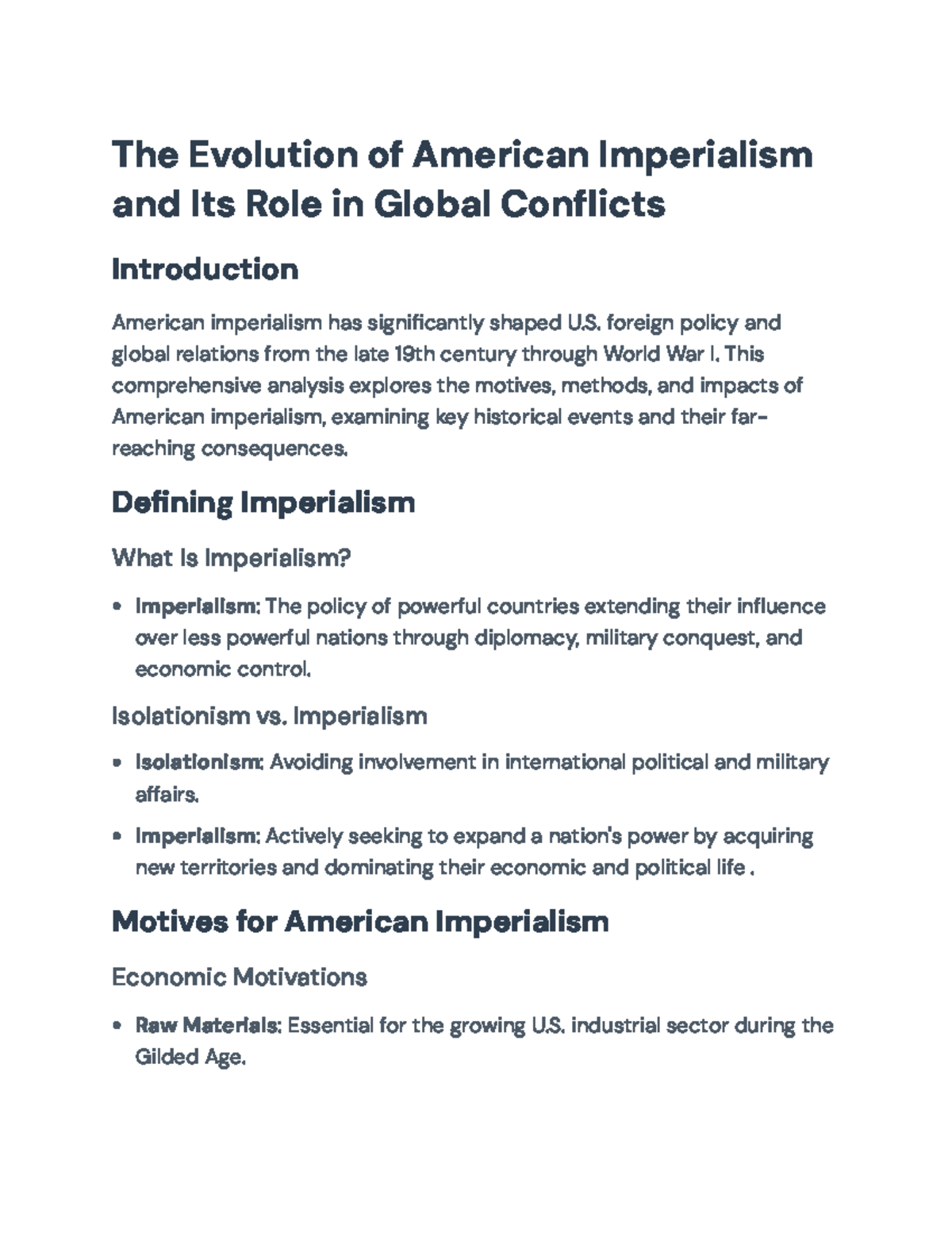 American Imperialism: Key Events, Motivations, and Global Impact - The ...