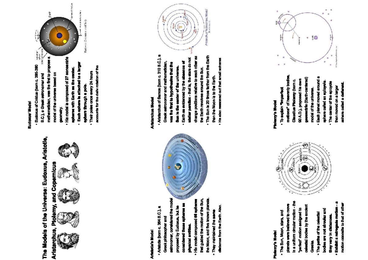 Models of the Universe: Eudoxus, Aristotle, and Ptolemy (PS101) - Studocu