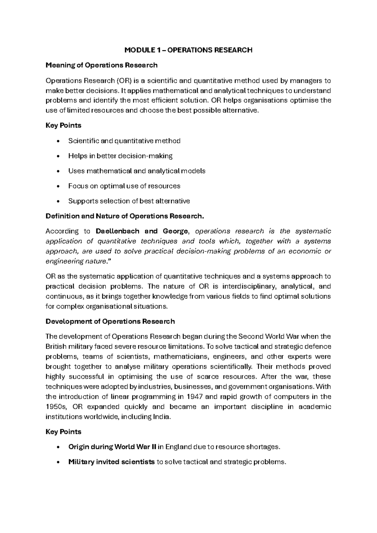 Module 1: Operations Research Overview and Applications in Management ...