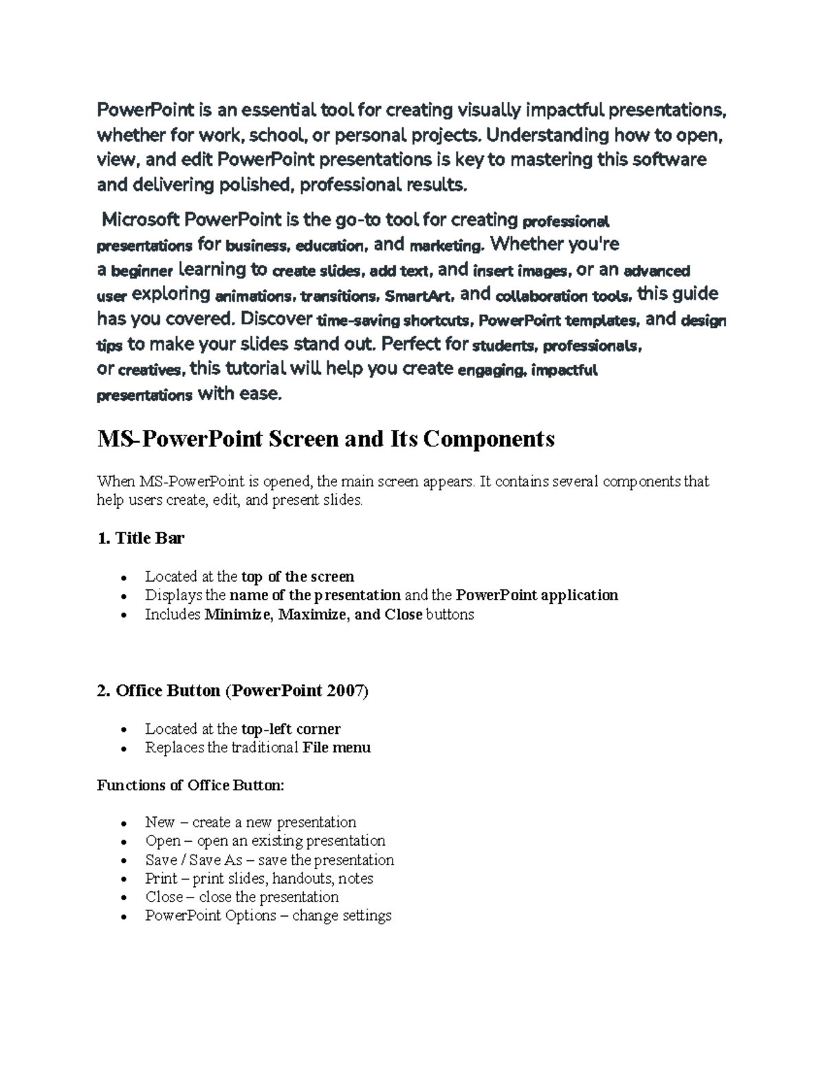 UNIT 5 MS PPT - Essential Lecture Notes for Effective Presentations ...