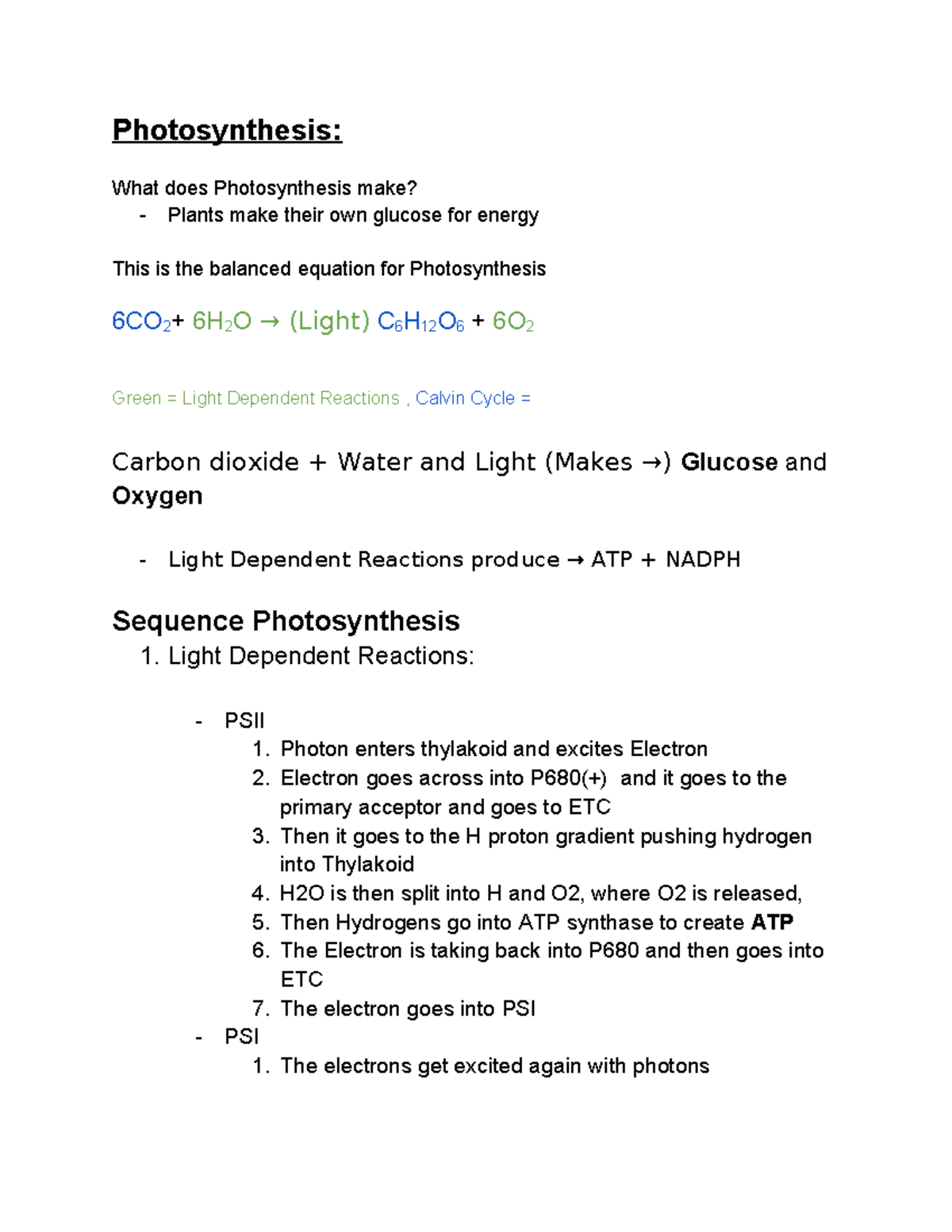 Photosynthesis & Cellular Respiration Notes: Key Processes Explained ...