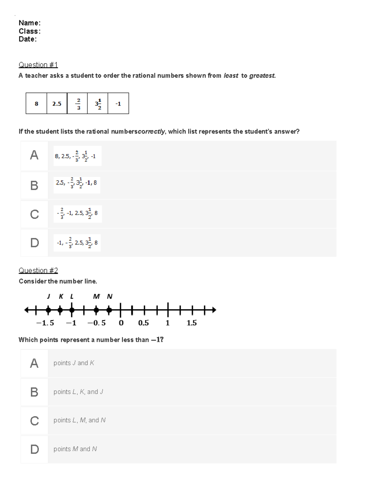 Chapter 4 Summative Assessment (Decimals, Fractions, Percent's) - Name ...