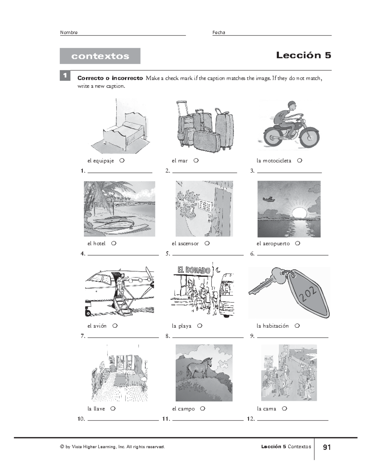 Lección 5: Vocabulario y Ejercicios de Contexto - Studocu
