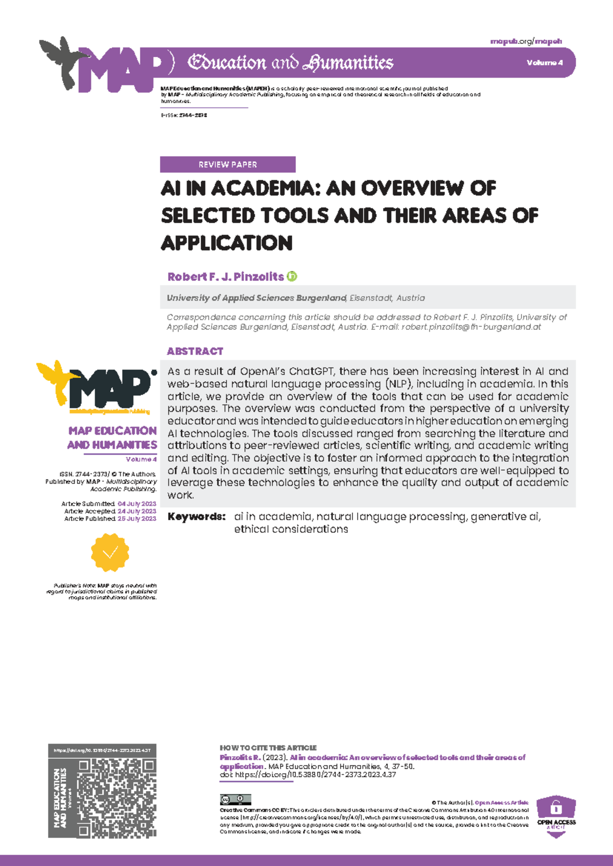 AI in Academia: Overview of Tools & Applications (MAPEH) - Studocu