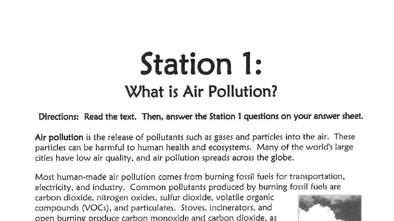 Pollution Stations: Understanding Air Quality and Sources - Studocu