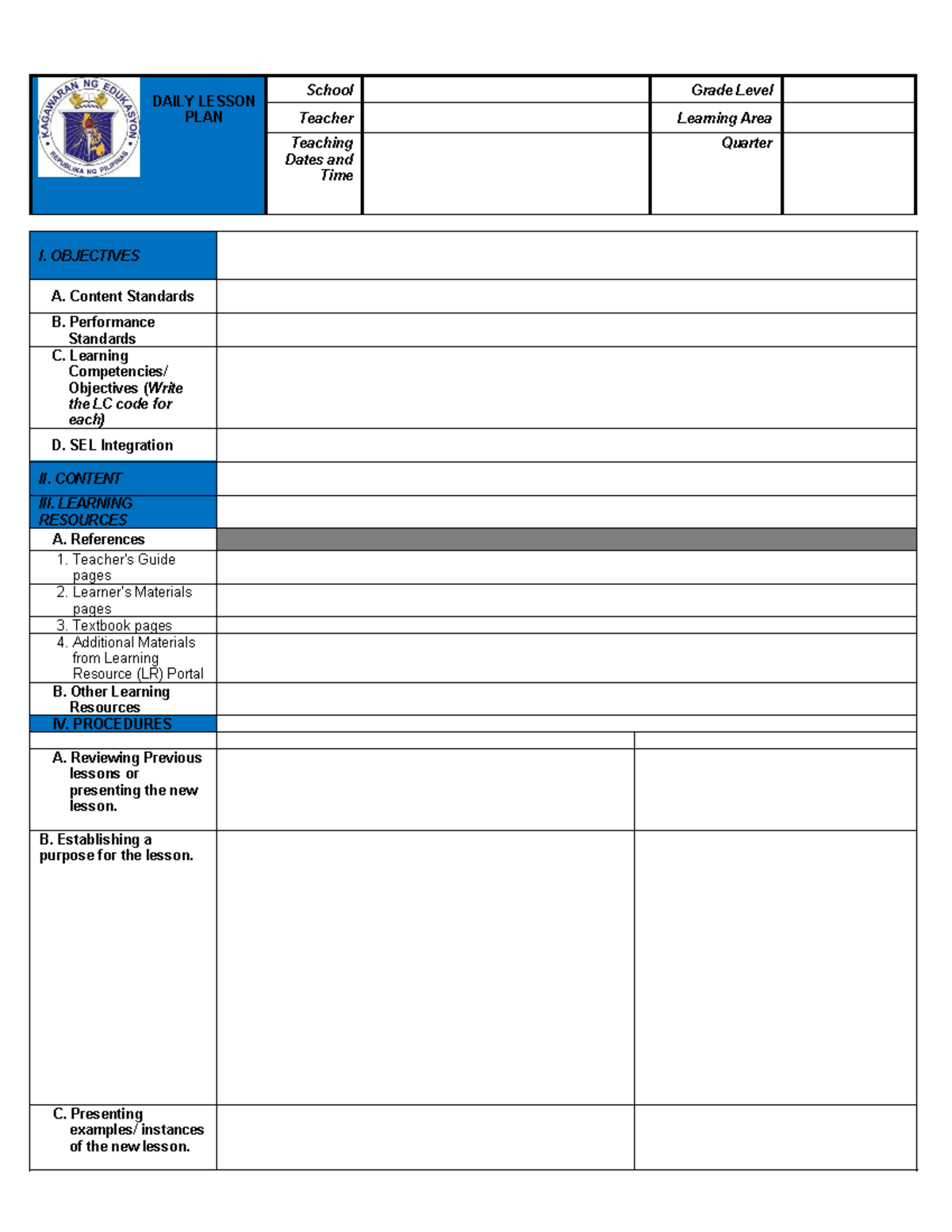DLP Grade 10: Comprehensive Daily Lesson Plan Template - Studocu