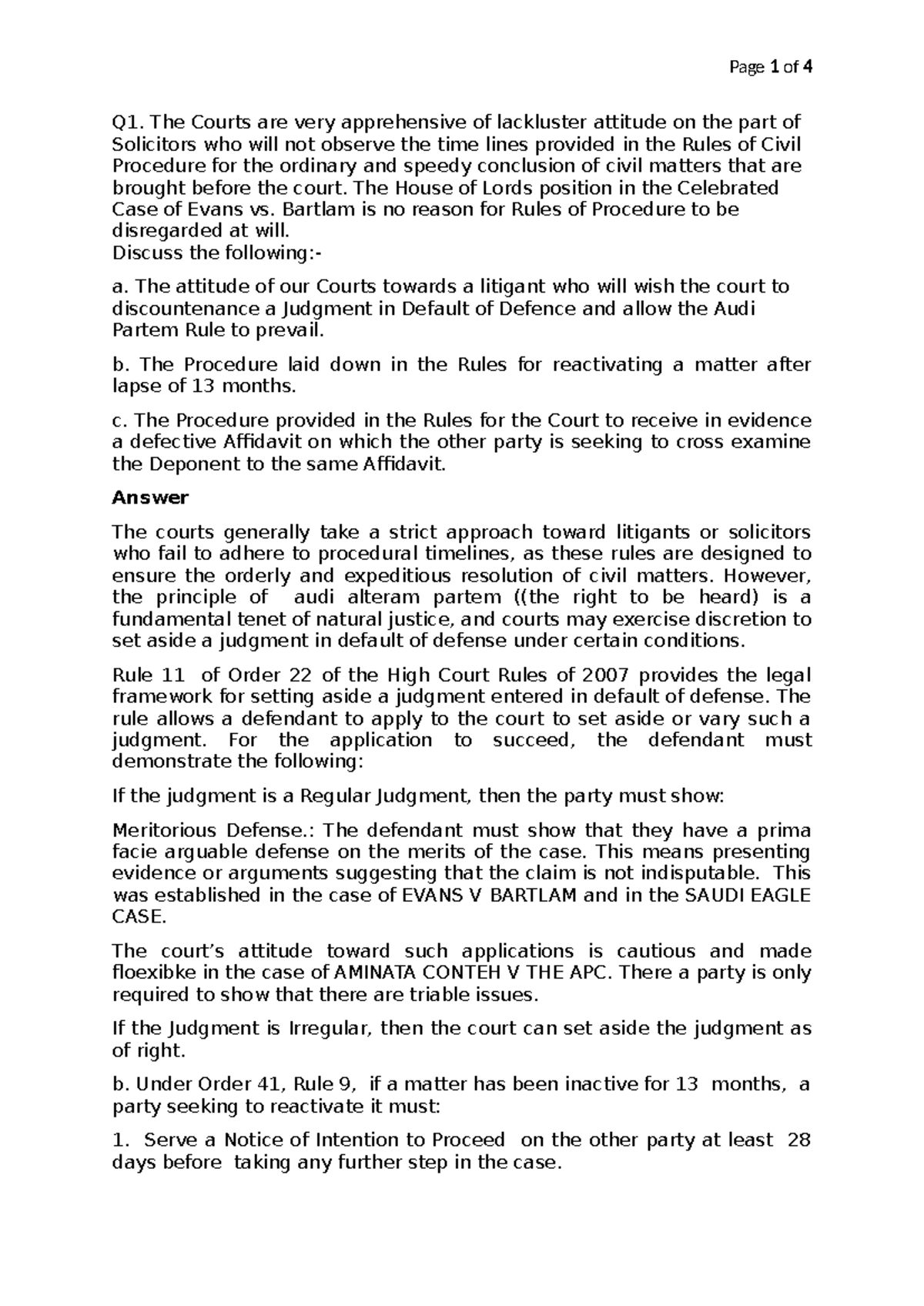 Civil Procedure Q^0A: Court Attitudes & Procedures in Default Judgments ...