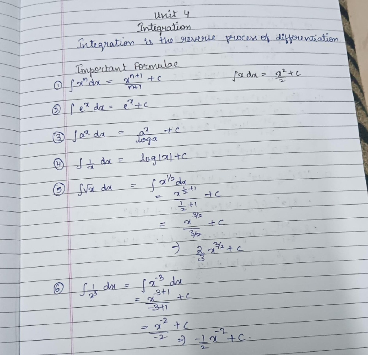 Unit 4 Integration Notes - Business Maths - Studocu