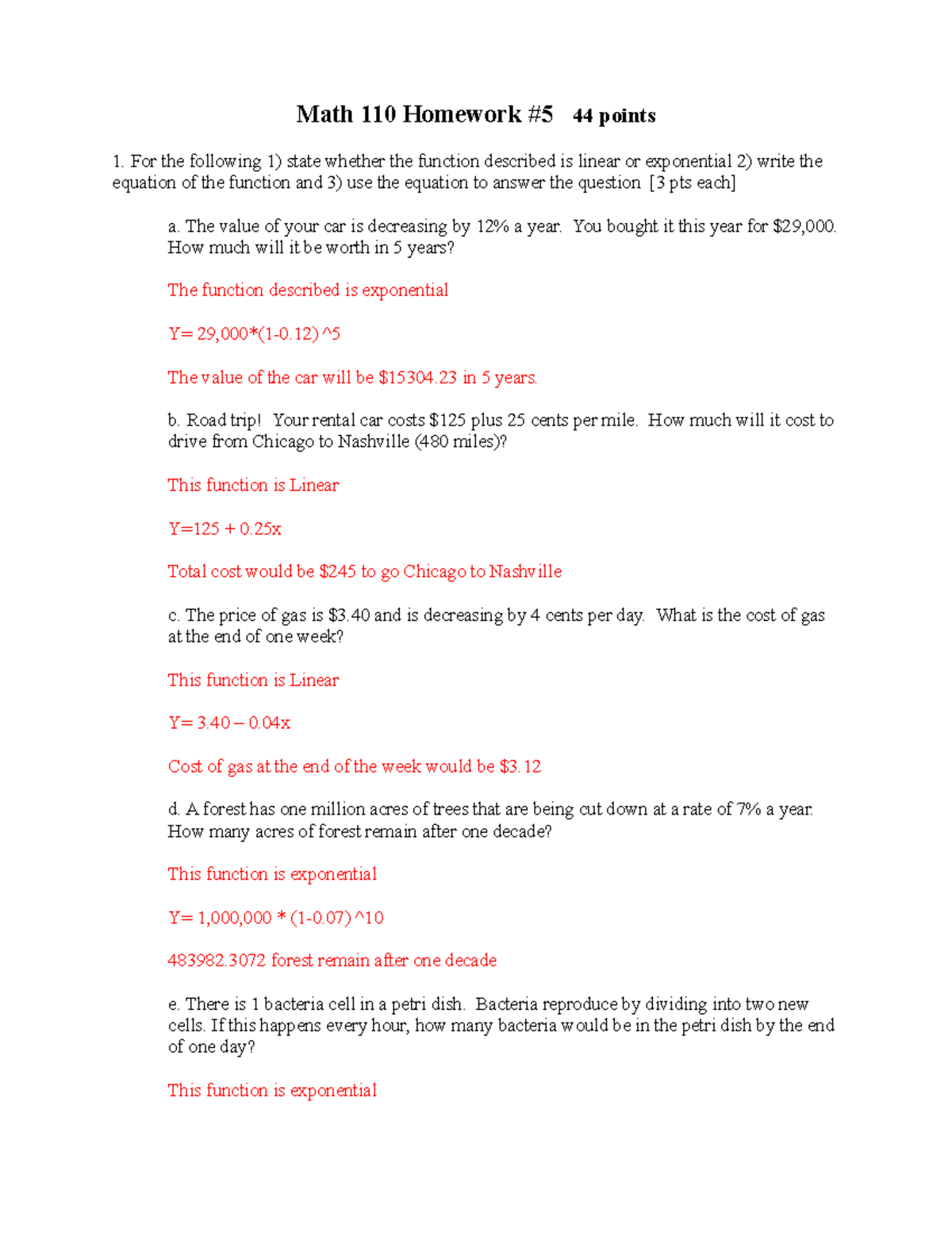 MATH 110- Homework 5 - CH 5 Work and assignment - Math 110 Homework #5 ...