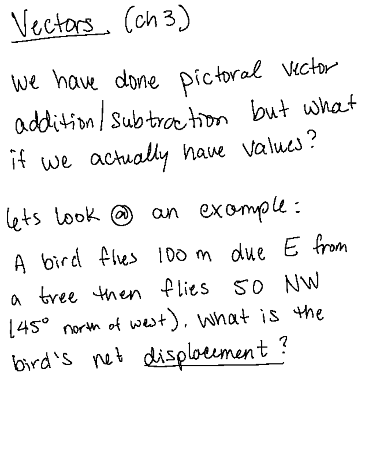Physics Vectors & Displacement Calculations - Ch 3 Notes - Studocu