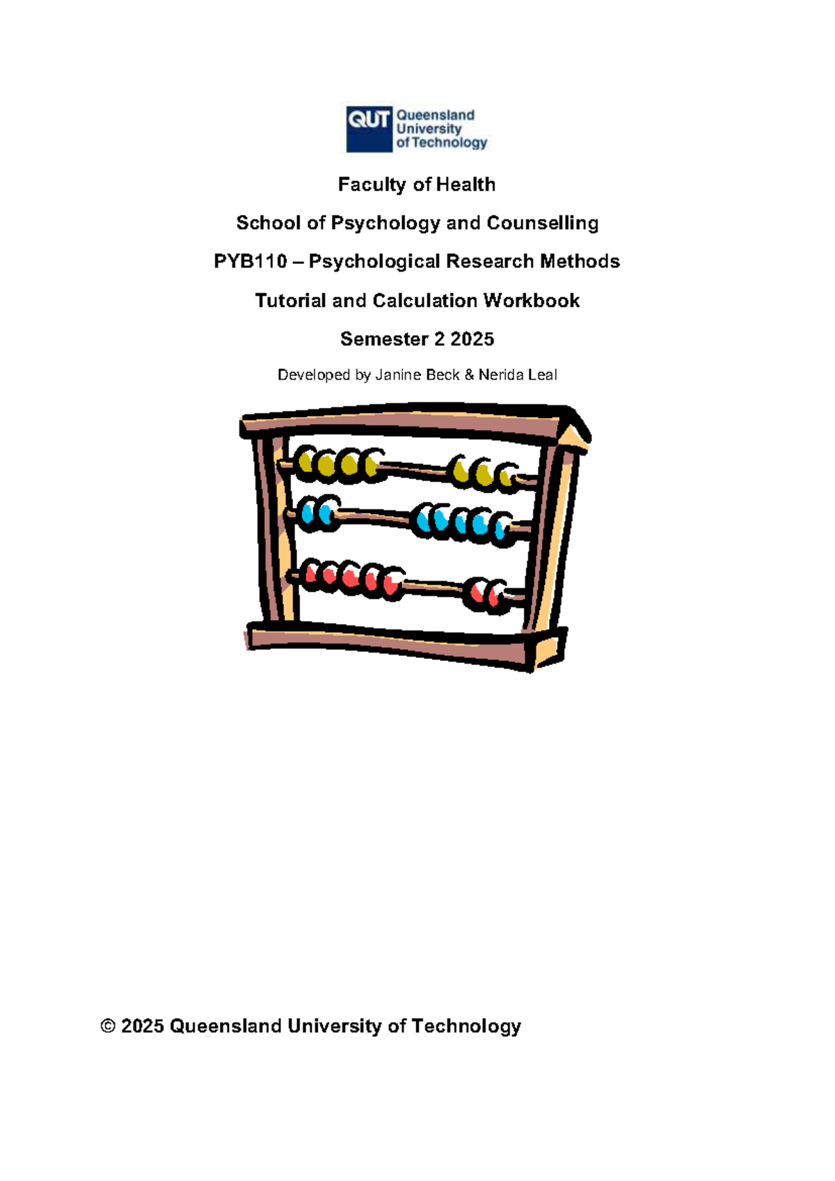 PYB110 Psychological Research Methods Tutorial Workbook 2025 - Studocu